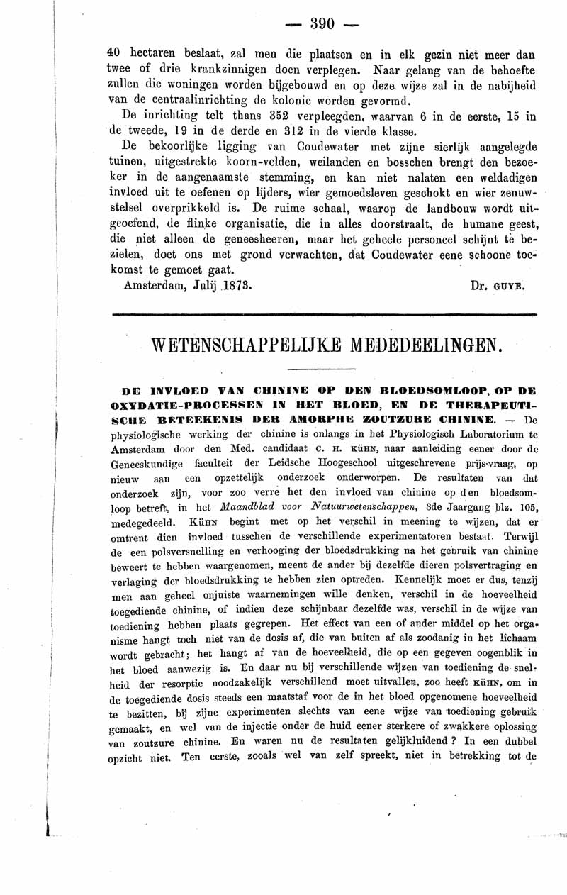 De invloed van chinine op den bloedsomloop, op de oxydatie-processen in ...