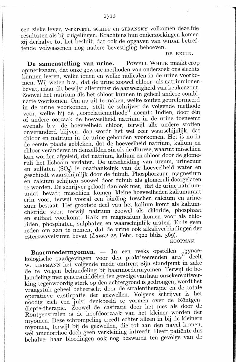 De samenstelling van urine | Nederlands Tijdschrift voor Geneeskunde