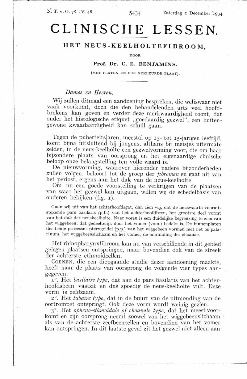 Het neus-keelholte-fibroom | Nederlands Tijdschrift voor Geneeskunde