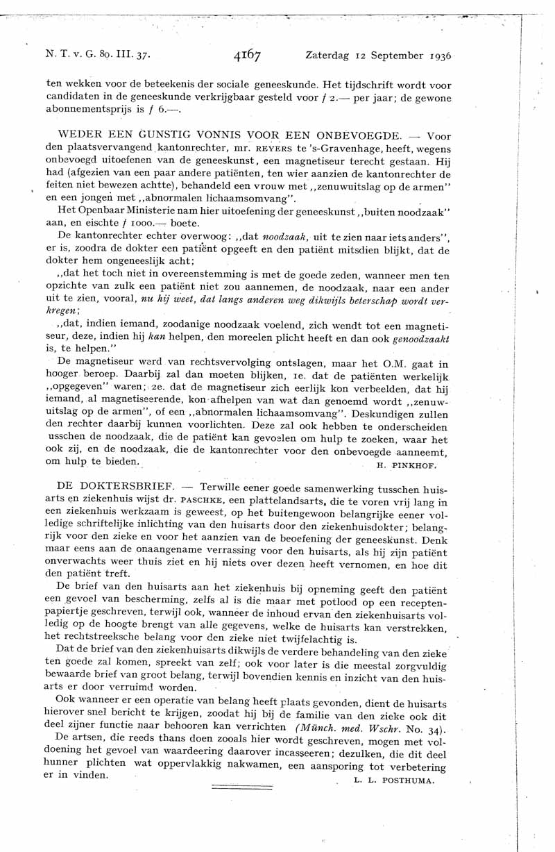 De doktersbrief | Nederlands Tijdschrift voor Geneeskunde