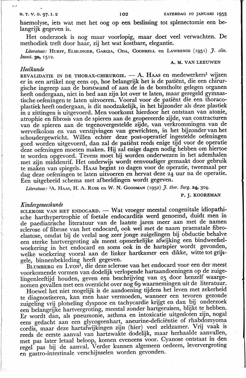 Sclerose van het endocard | Nederlands Tijdschrift voor Geneeskunde