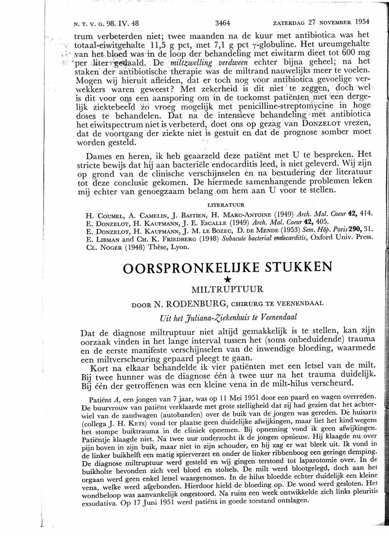 Miltruptuur | Nederlands Tijdschrift voor Geneeskunde