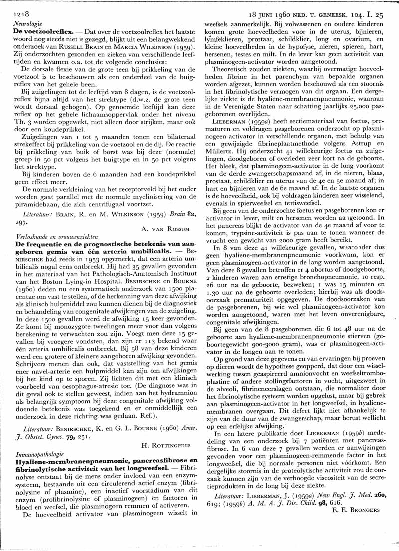 De voetzoolreflex | Nederlands Tijdschrift voor Geneeskunde