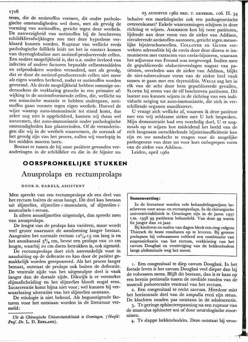 Anusprolaps en rectumprolaps | Nederlands Tijdschrift voor Geneeskunde