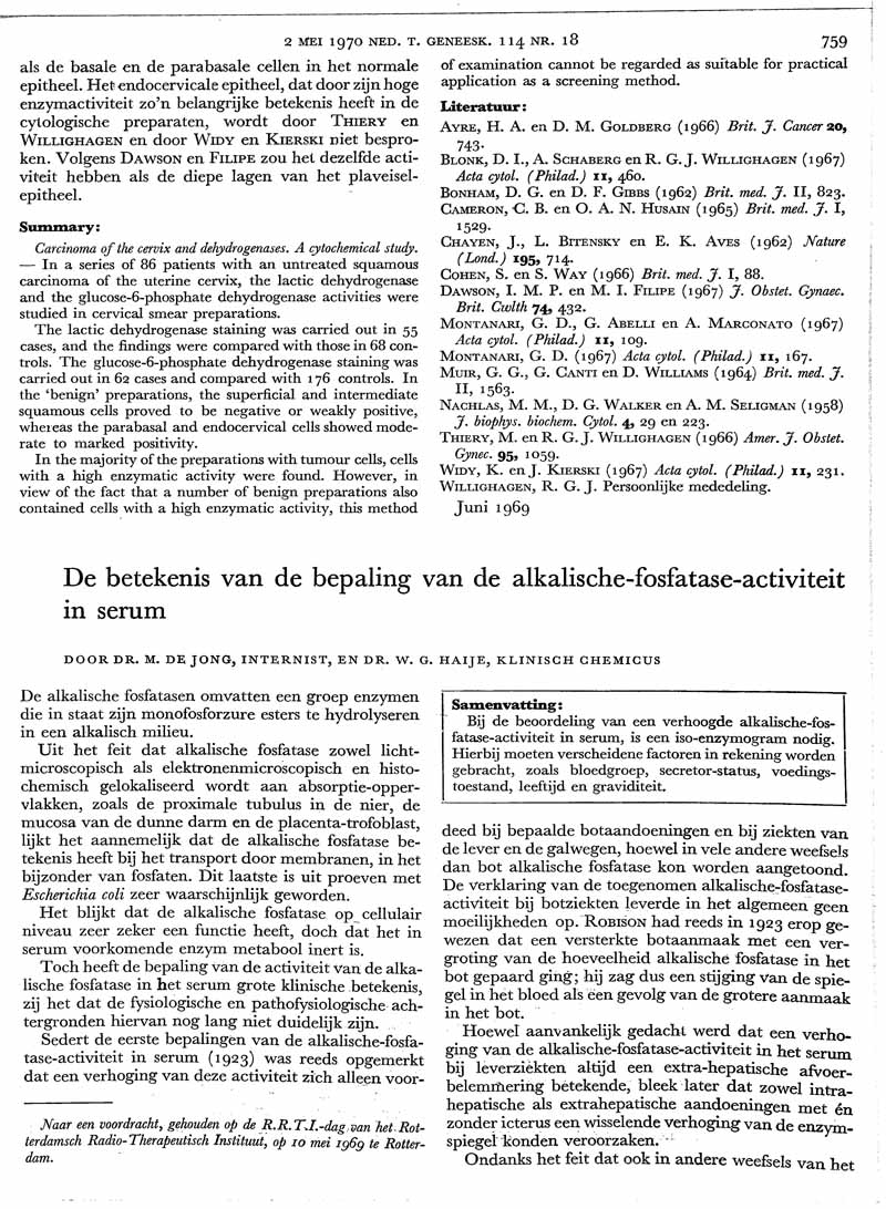 De betekenis van de bepaling van de alkalische-fosfatase-activiteit in ...