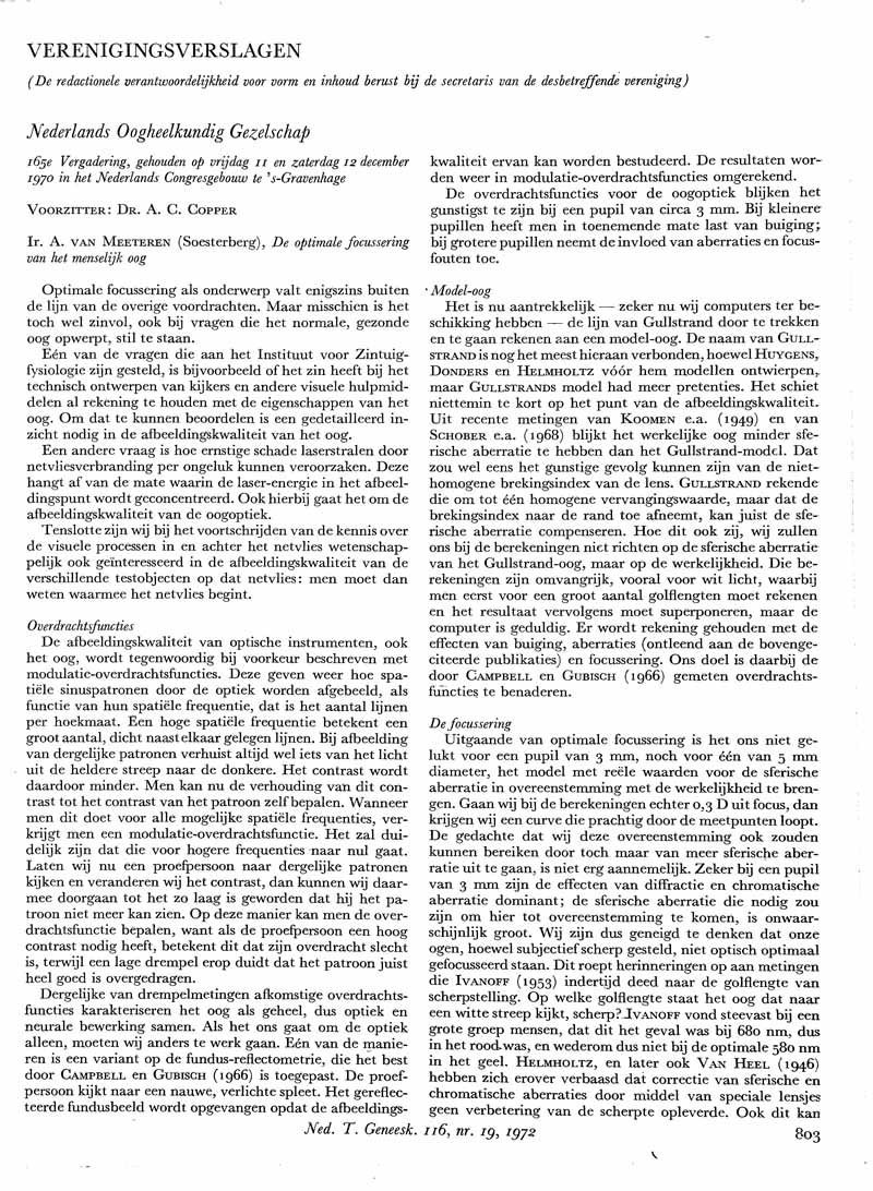 Nederlands oogheelkundig gezelschap | Nederlands Tijdschrift voor Geneeskunde