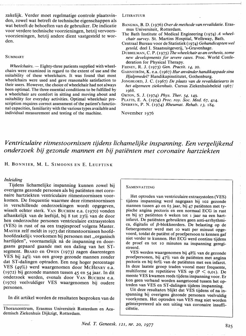 Ventriculaire ritmestoornissen tijdens lichamelijke inspanning. Een ...