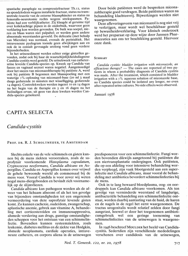 Candida-cystitis | Nederlands Tijdschrift voor Geneeskunde