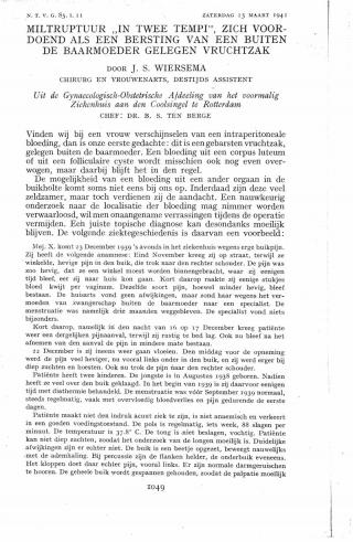 Miltruptuur 'in twee tempi', zich voordoend als een bersting van een ...