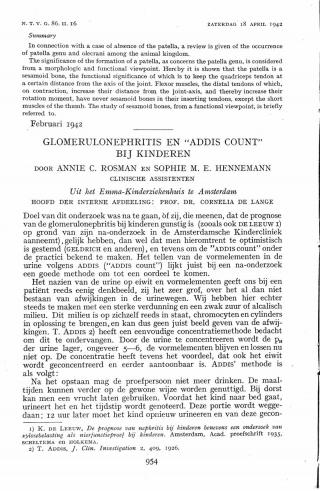 Glomerulonephritis en 'Addis count' bij kinderen | NTVG