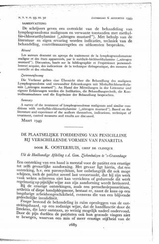 De plaatselijke toediening van penicilline bij verschillende vormen van ...