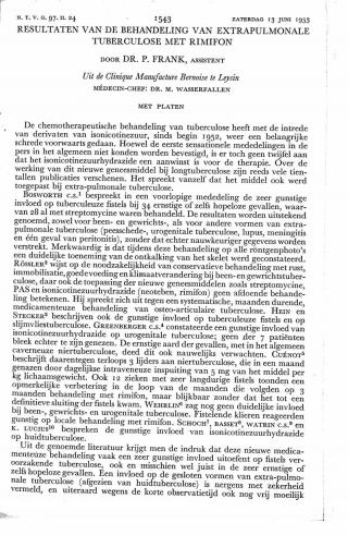 Resultaten van de behandeling van extrapulmonale tuberculose met ...