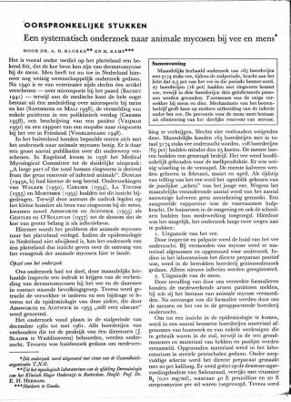 Een systematisch onderzoek naar animale mycosen bij vee en mens | NTVG